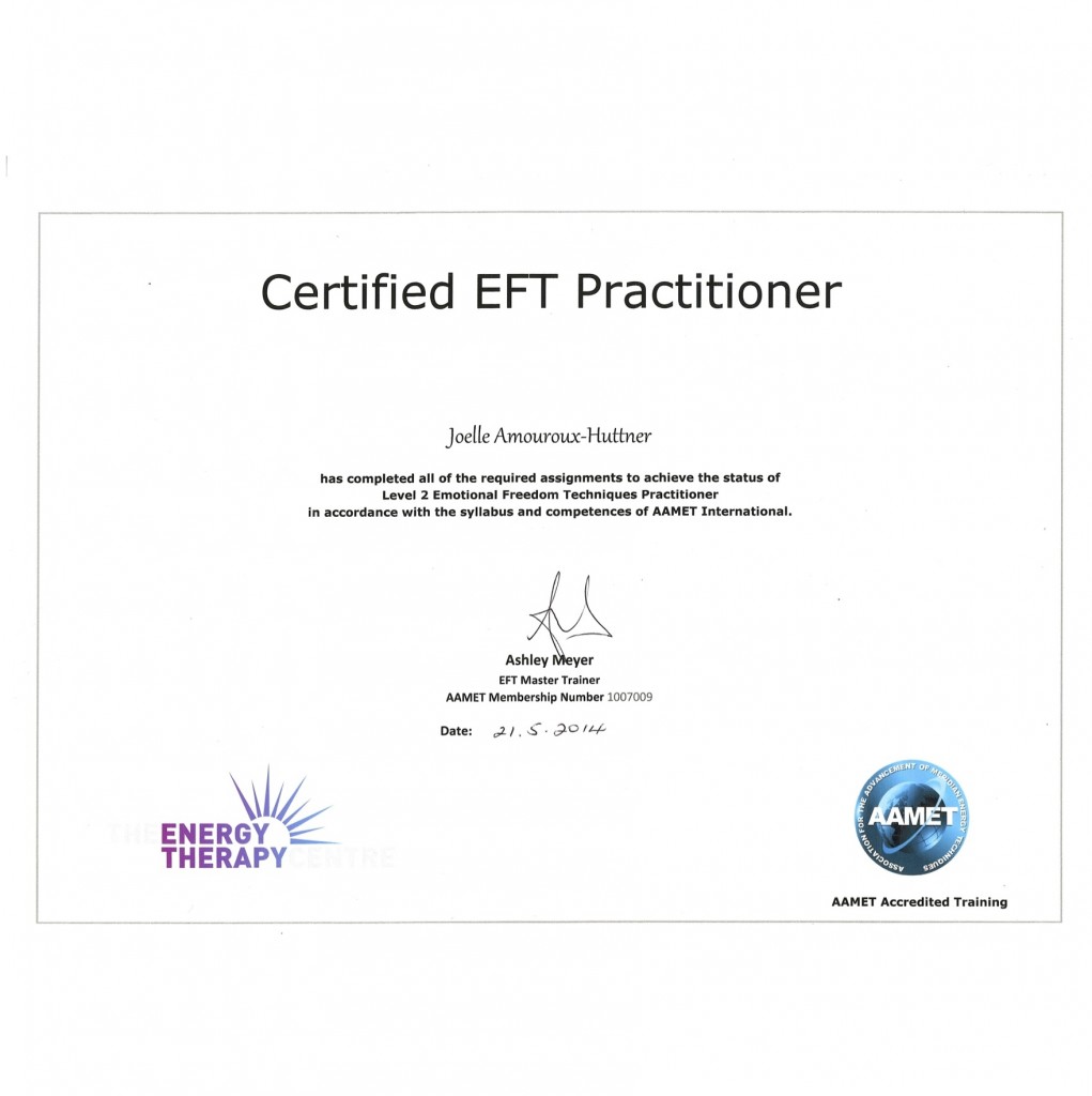 Joelle EFT certificate 3